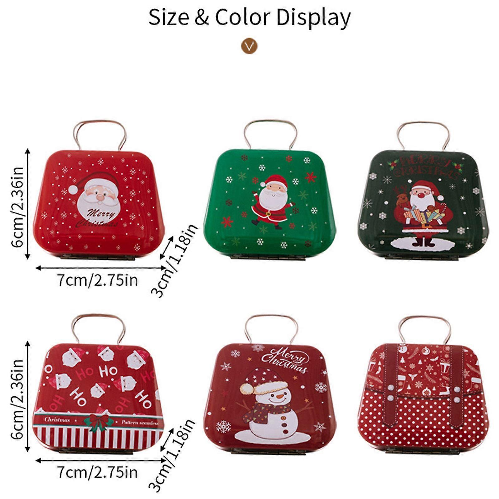 Set of 5 Christmas Iron Candy Tins Delicate Christmas Party Favor Tin ...
