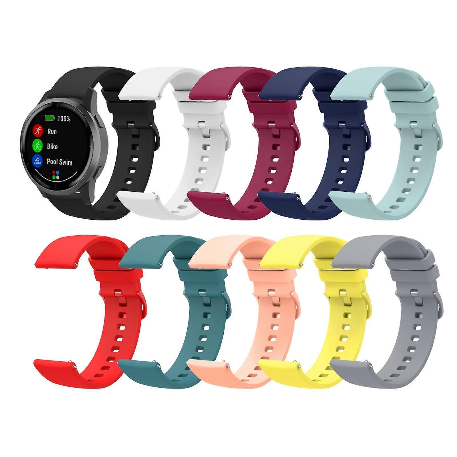 For Garmin Forerunner 55 20mm Solid Color Soft Silicone Watch Band ...