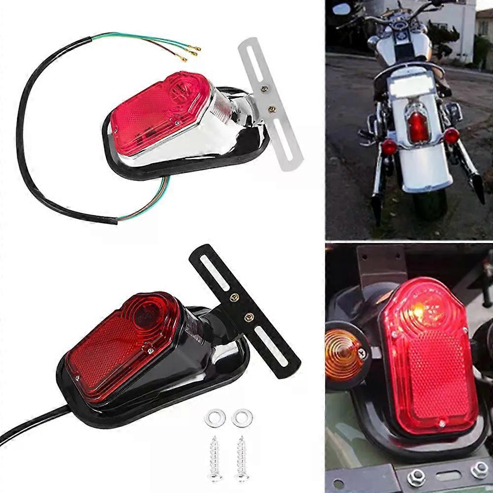 Motorcycle Rear Fender Brake Lamp w/ License Plate Lights Tombstone ...