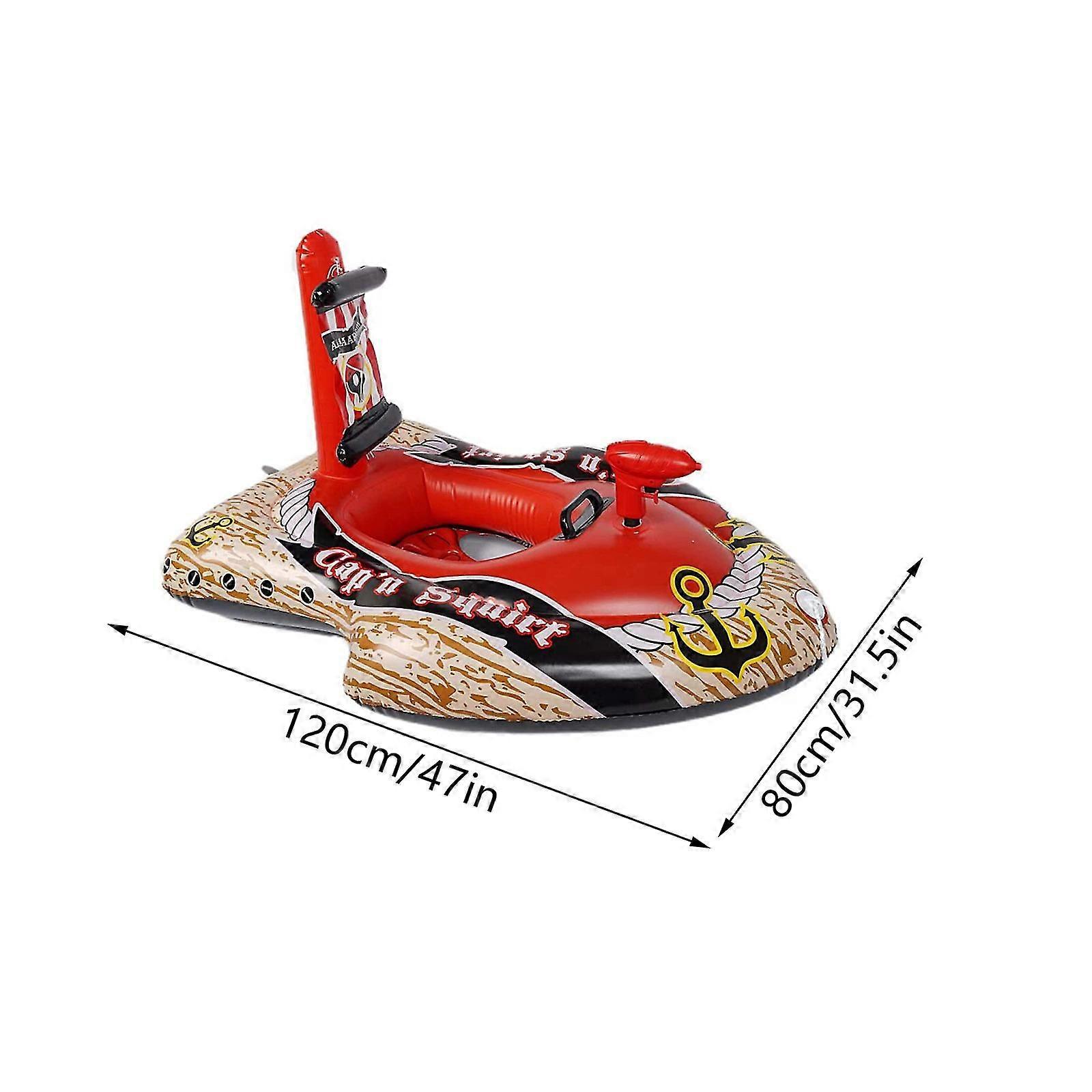 Children Sitting In Circle Pool Float Dinghy Pirate Ship Kids Toys ...