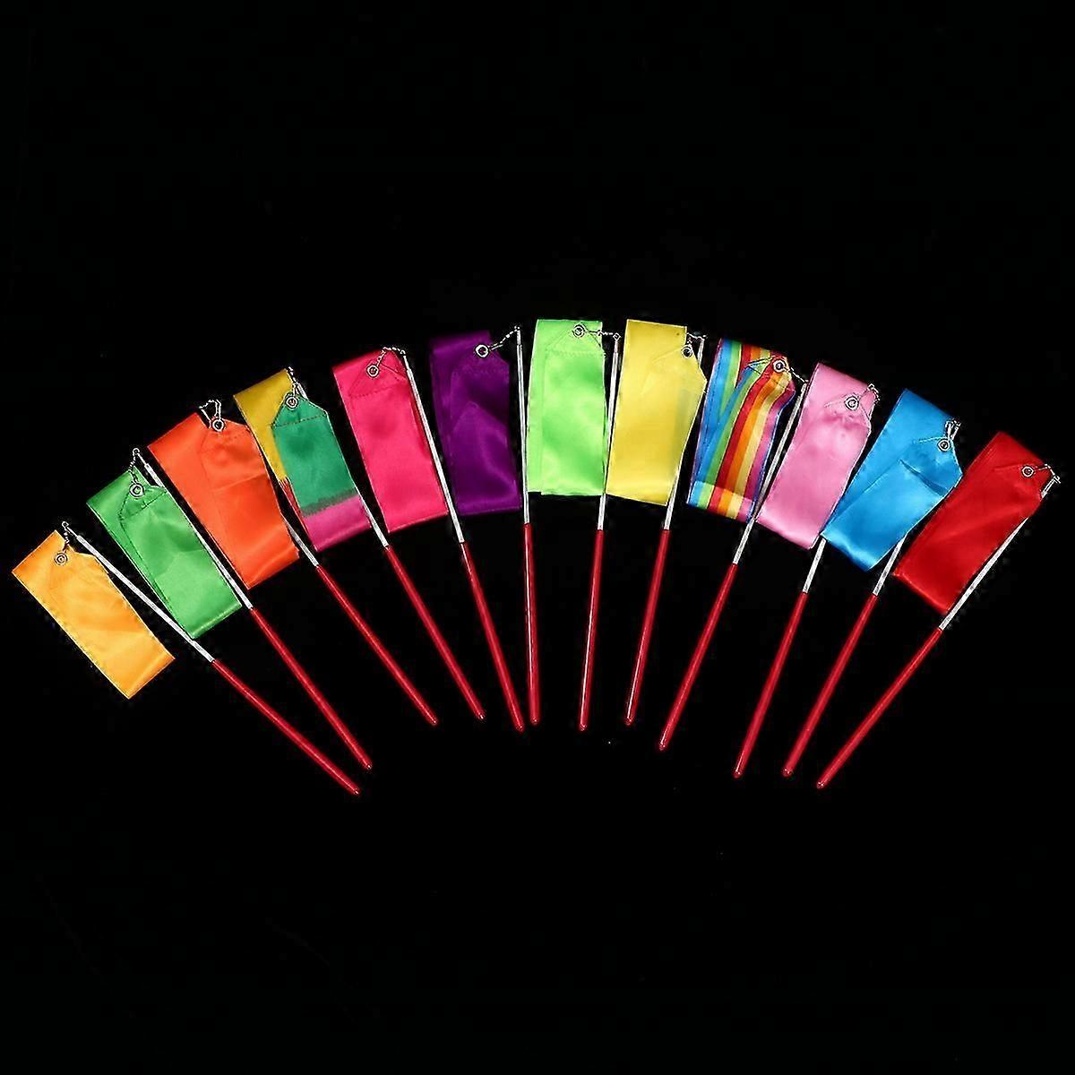 12 Pcs Kids Kits Rhythmic Gymnastic Ribbon Ribbon Dancer Wand Ribbon ...