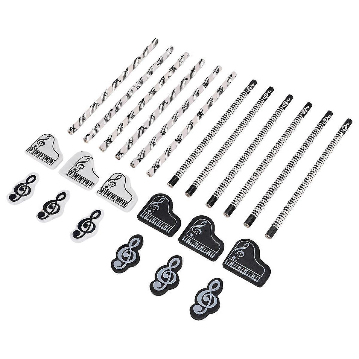 Music Pencils Music Note Pencil with Music Themed Erasers Wood Pencils ...