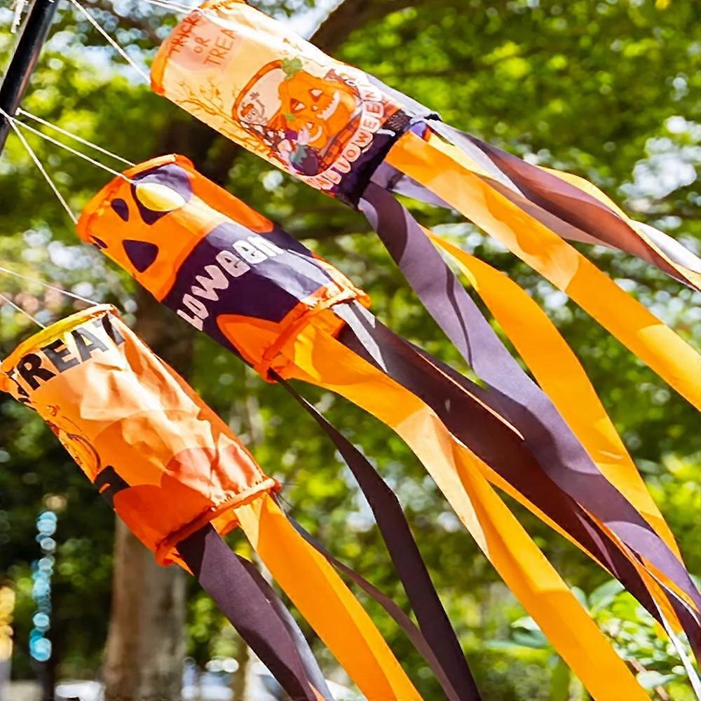 Halloween wind tube flag pendant, garden pumpkin flag party decoration ...