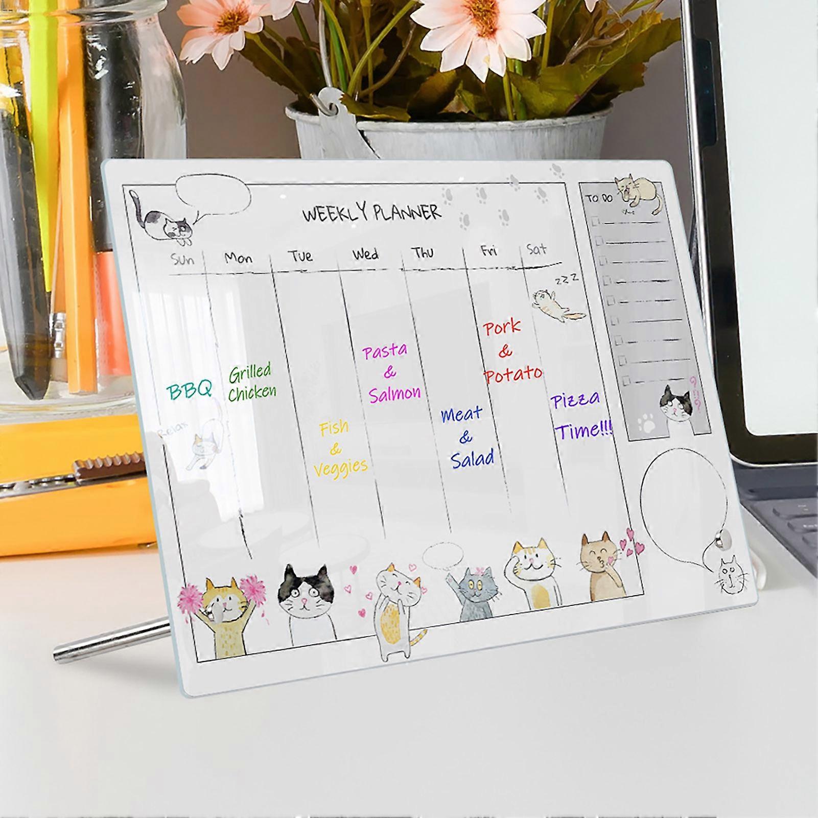 Kinzd Daily Planner Whiteboard Acrylic Desktop Small Whiteboard ...