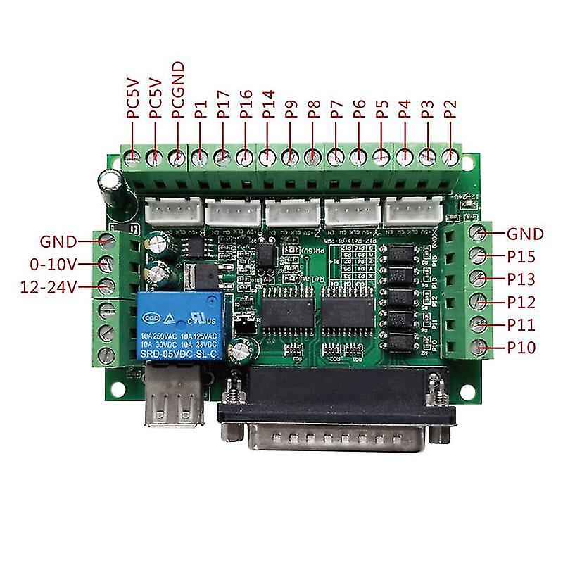 Mach3 Engraving Board Cnc 17 Ports 5-axis Driver Interface Optocoupler ...