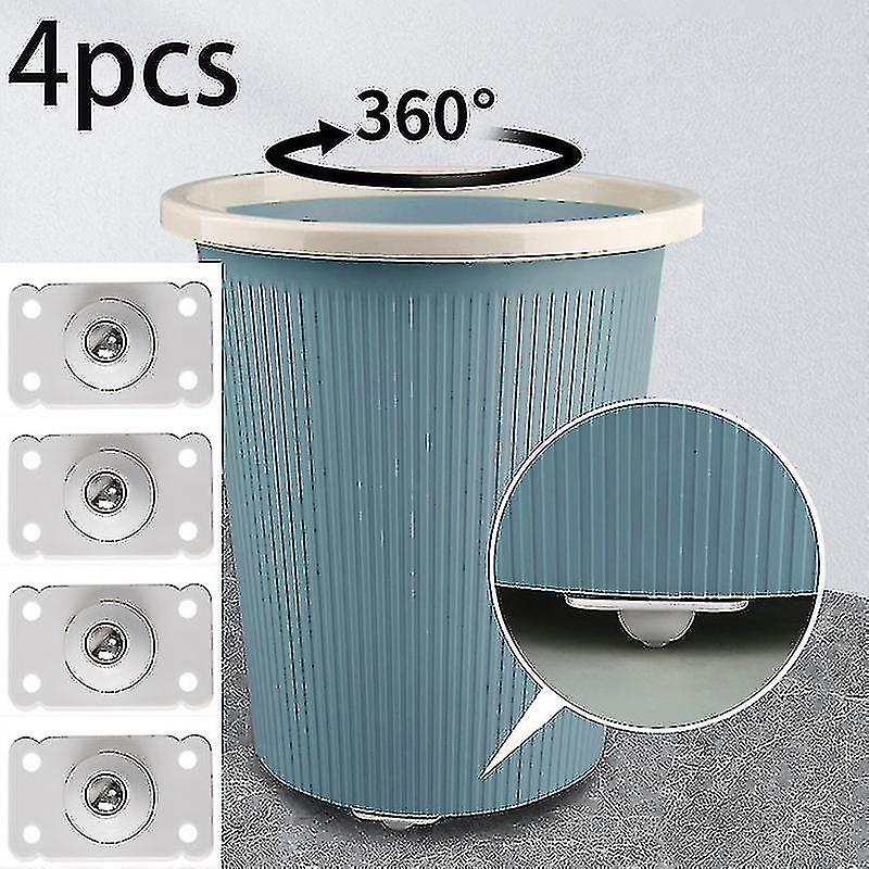 4pcs Adhesive Stainless Steel Pulley Universal Furniture Storage Box ...