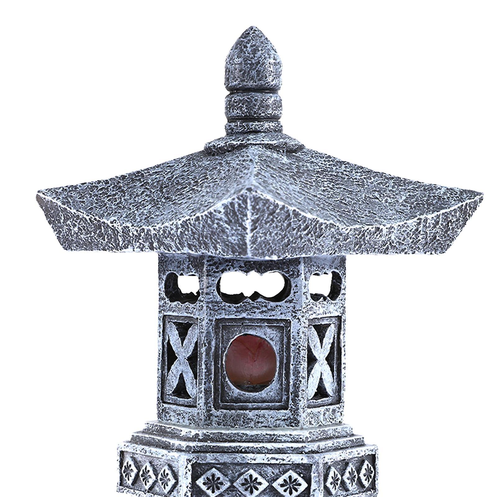 Solar Pagoda Lantern Resin Sculpture Lamp for Pathway Balcony Farmhouse ...