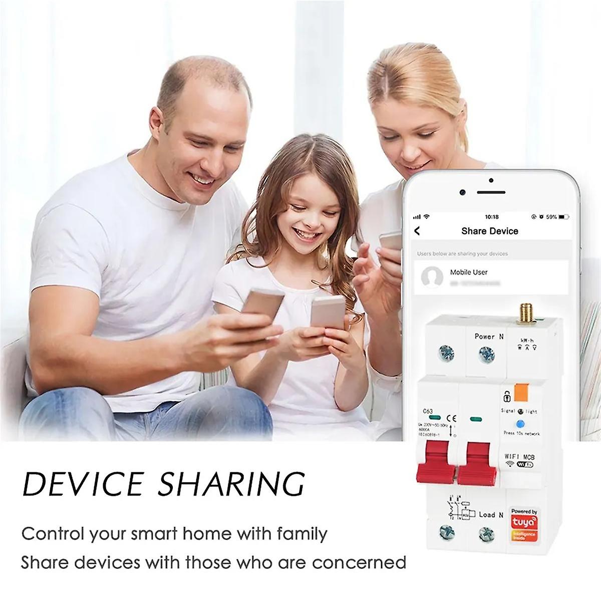 Tuya Smart Wifi Rs485 2p 63a Mcb Breaker Prepaid Meter Timer Switch ...