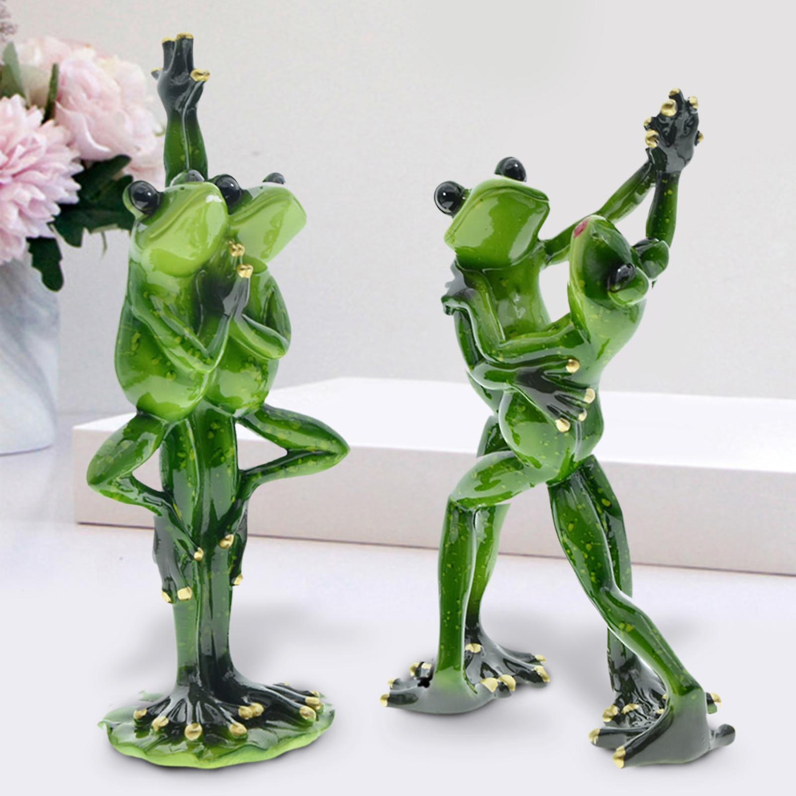 Funny Frogs Couple Statues Frog Sculpture for Living Room Home ...
