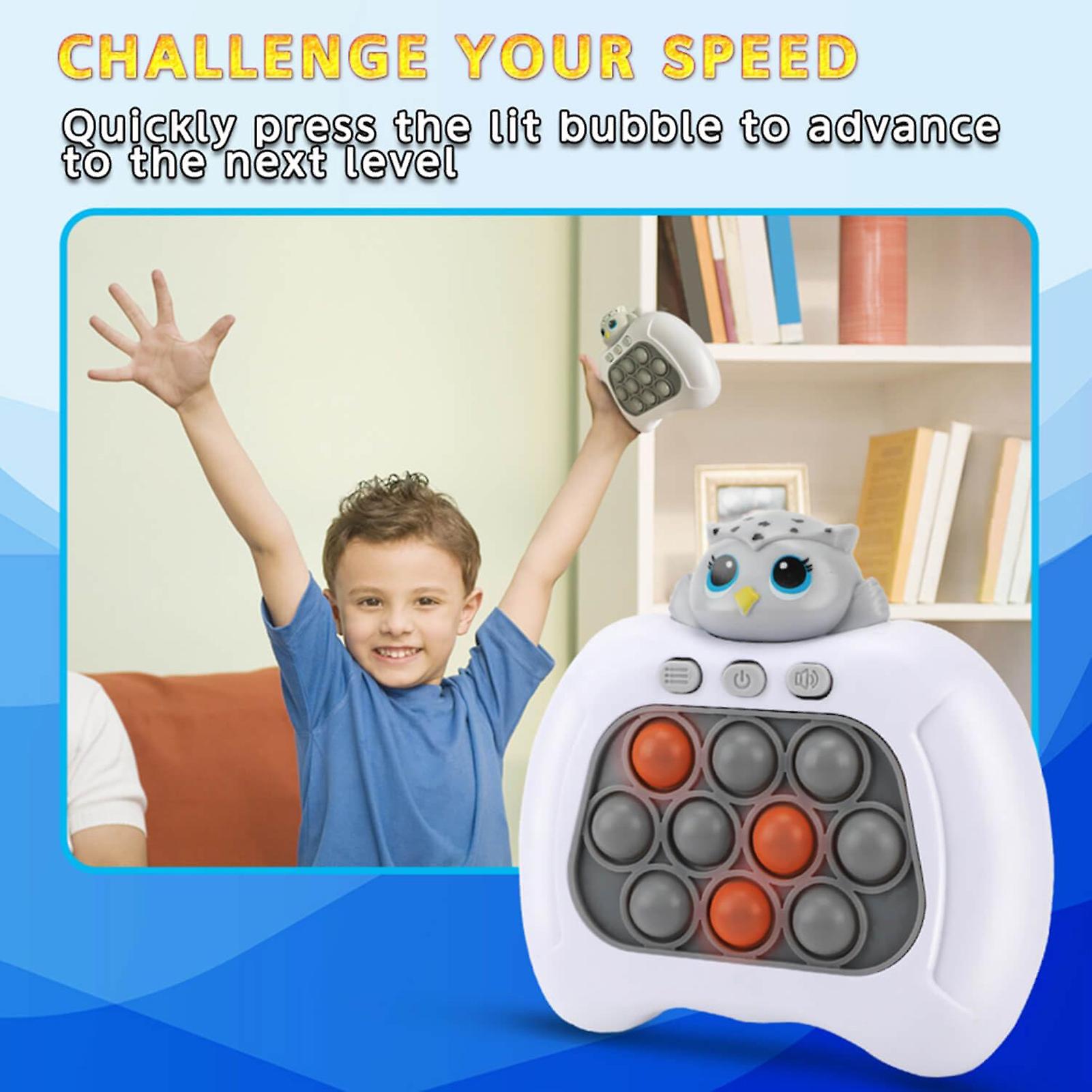 Cartoon Frog Push Bubble Game Light Up 4 Modes Handheld Funny Owl Shape ...