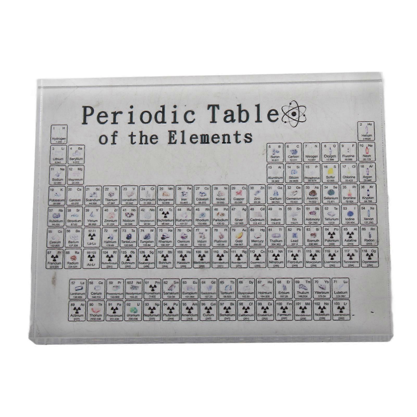 Periodic Table with Real Elements Inside Clear Acrylic Ergonomic Real ...