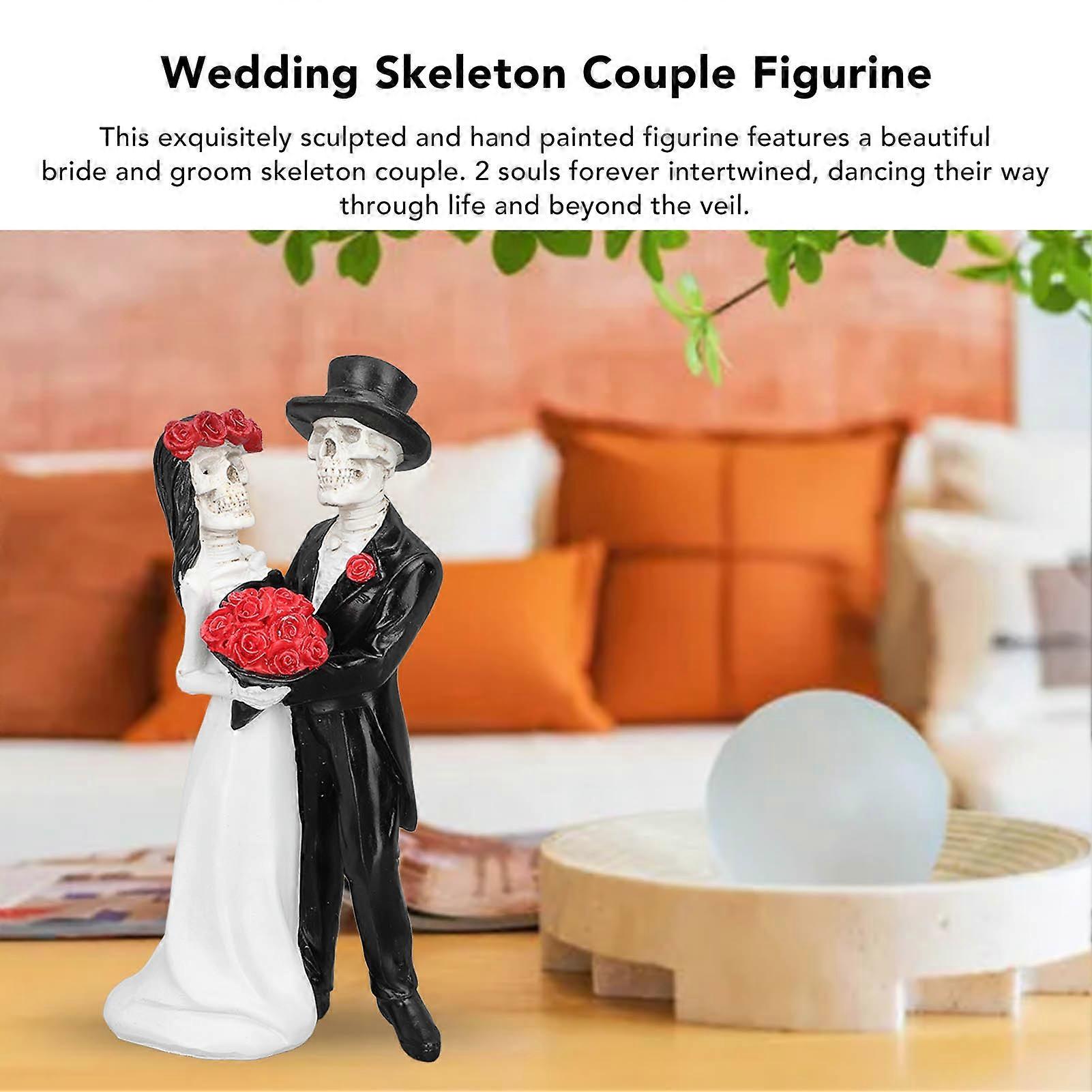 Skeleton Wedding Couple Statue Day Of The Dead Dancing Skeleton Couple ...