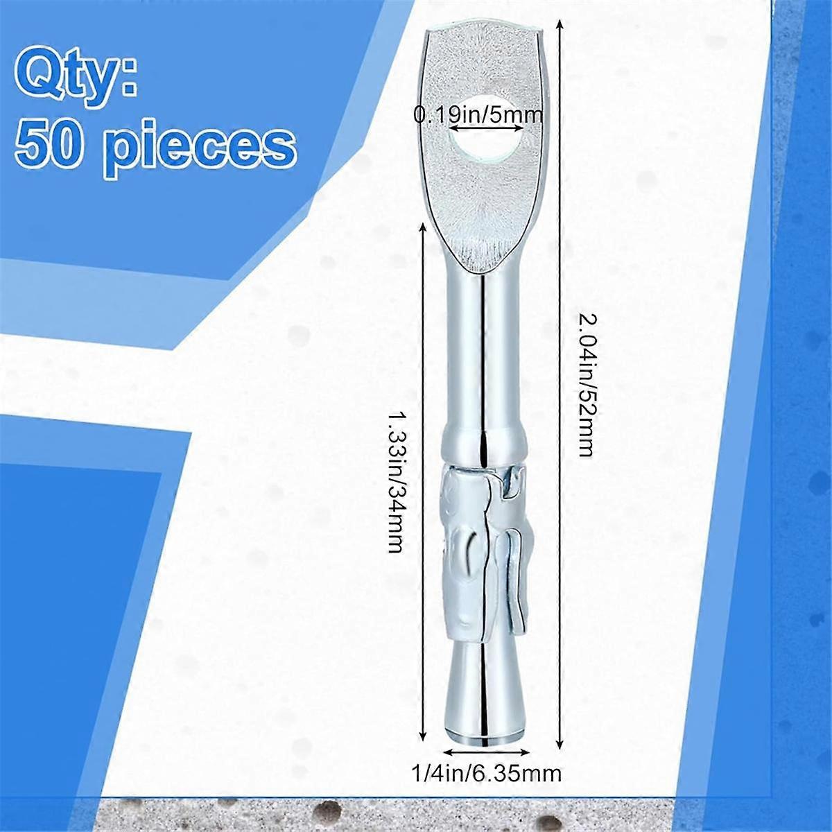 100Pcs Wedge Concrete Anchor 1/4 X 2 Inch Expansion Acoustical Ceiling ...