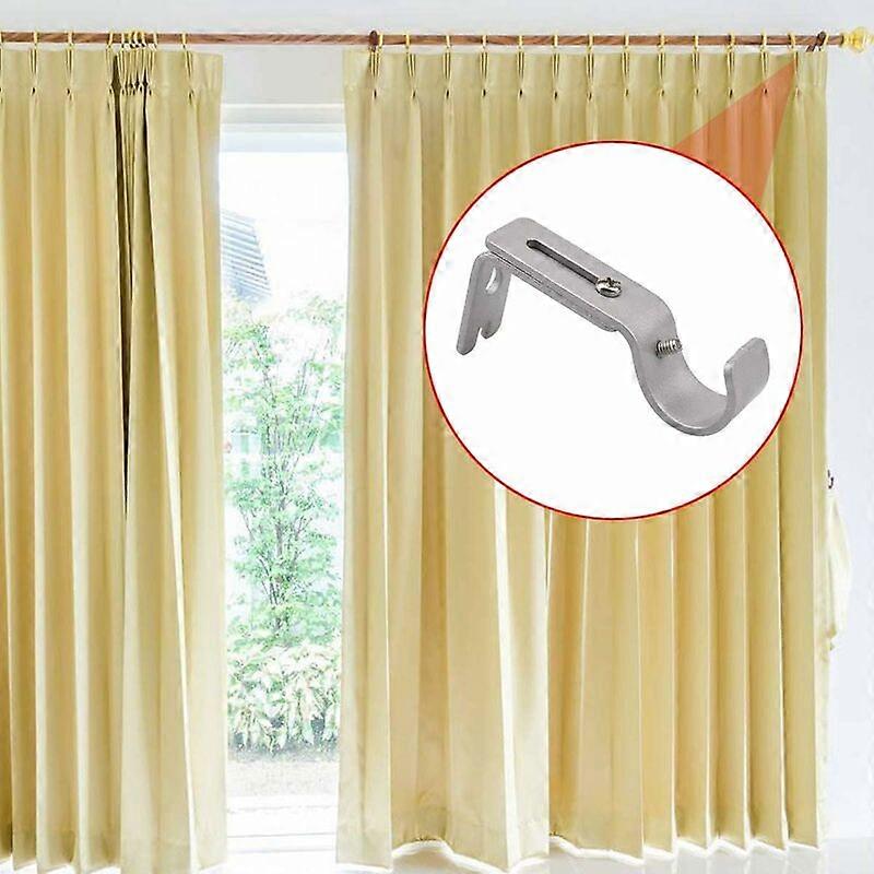2 Pcs Curtain Rod Bracket Set, Adjustable Wall Bracket,Curtain Rail ...