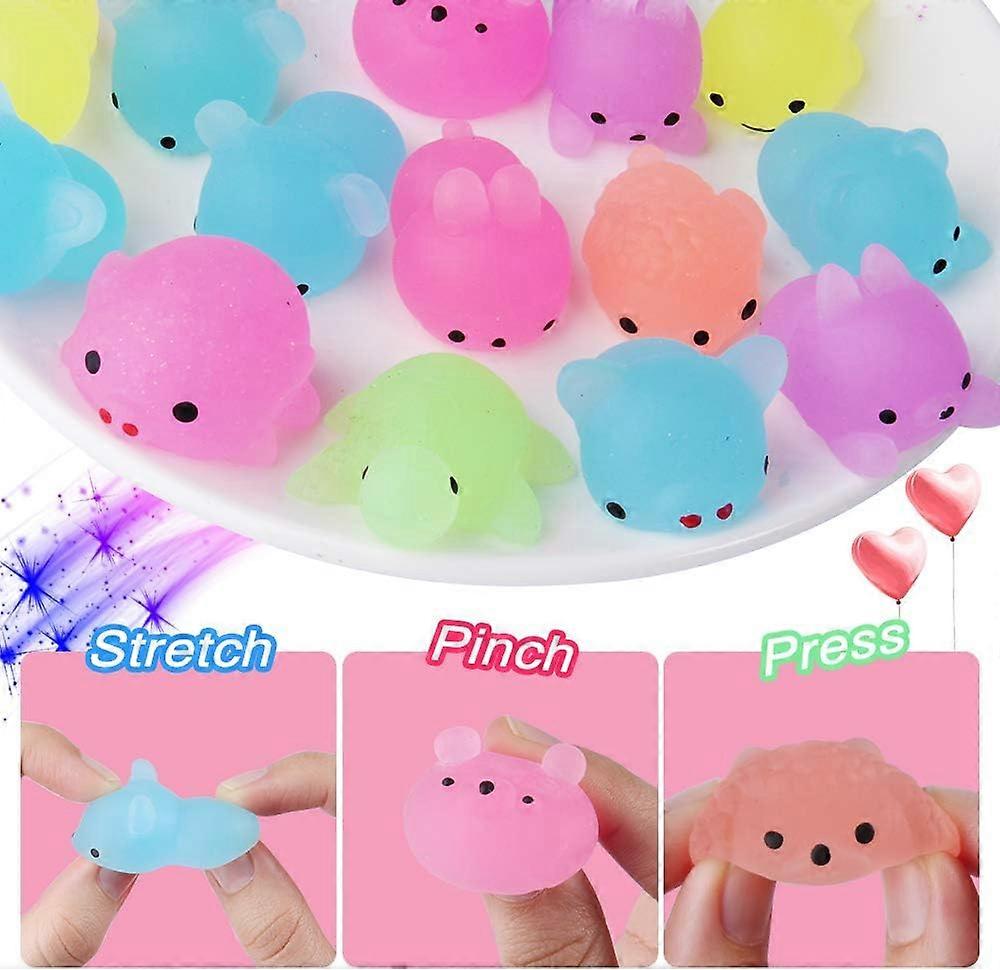 Animals Stress Toys, 30 Pcs Kawaii Squishies Glow in The Dark Mini ...
