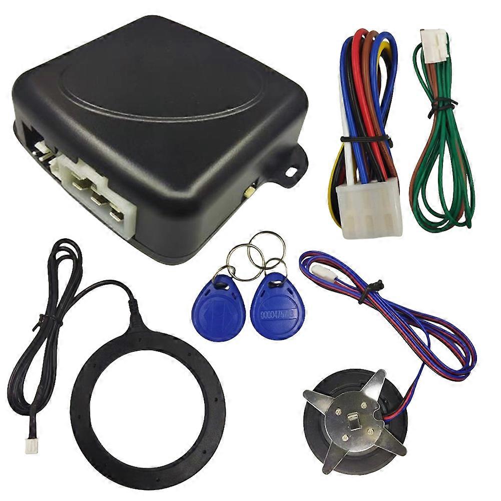 12V Car Key Systems Key blade Ignition Switch RFID Engine Start Push ...
