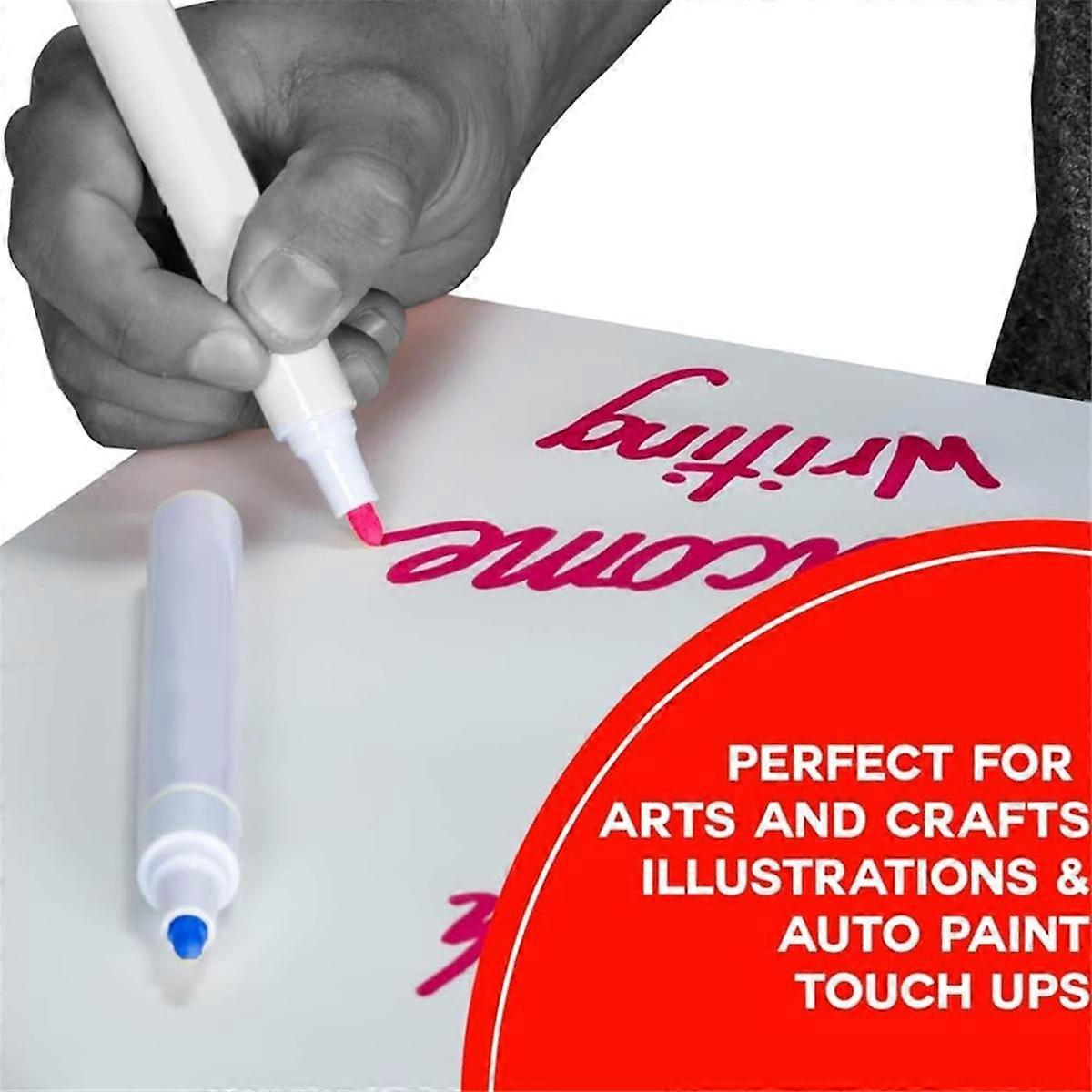 6 Pack Empty Refillable Paint Pens, 3mm/6mm Round and Slanted Tips for ...