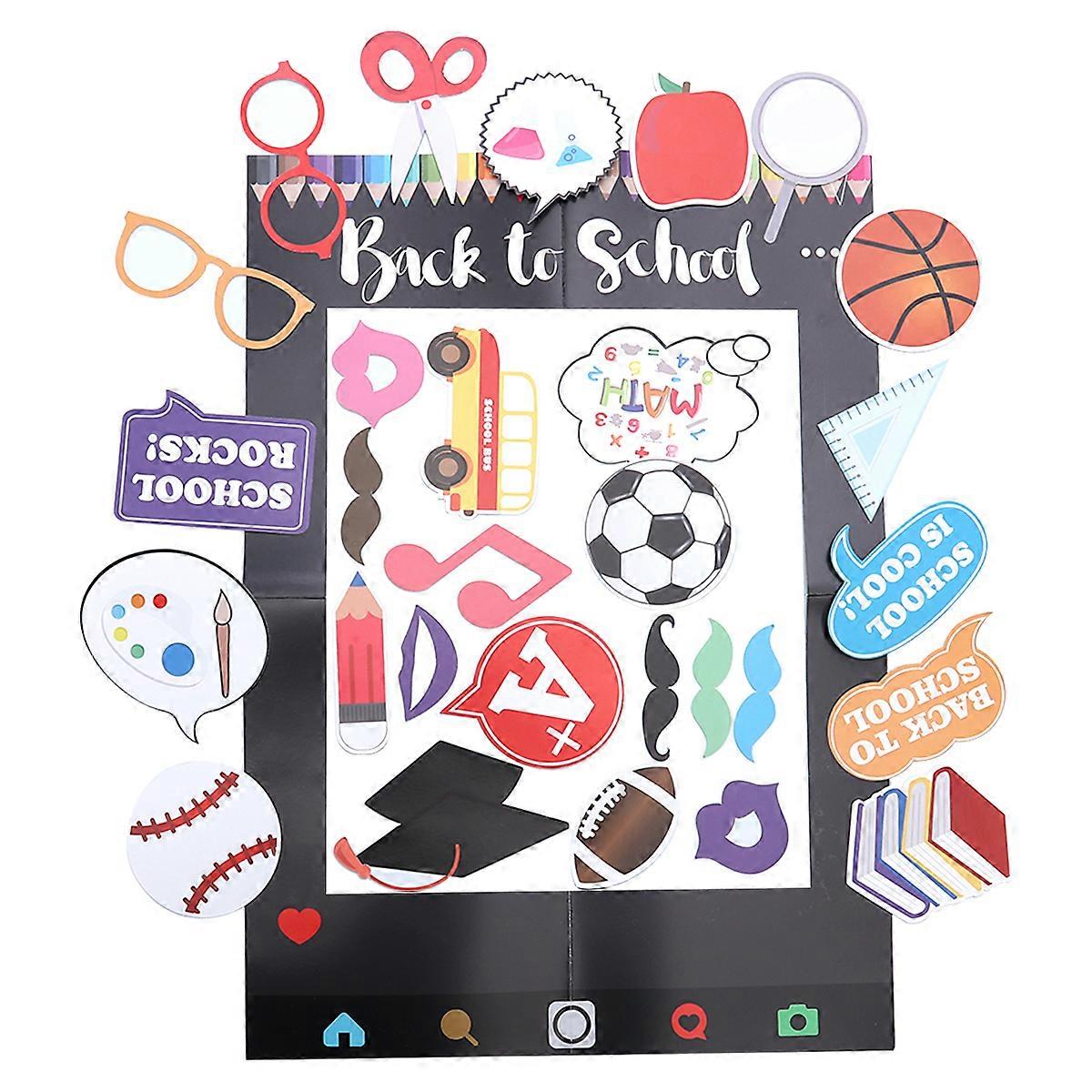 30 Pcs Party Photo Accessories BACK TO SCHOOL Theme Photo Booth Props ...
