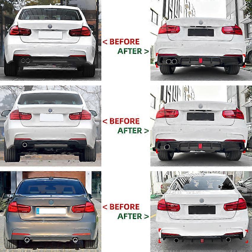 Car Rear Bumper Diffuser Spoiler Lip Lower Splitter With Light For BMW ...