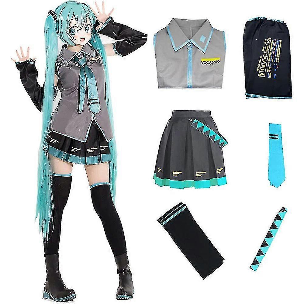 Halloween Hatsune Miku Cosplay Costume Set Women Fancy Dress Up Anime ...