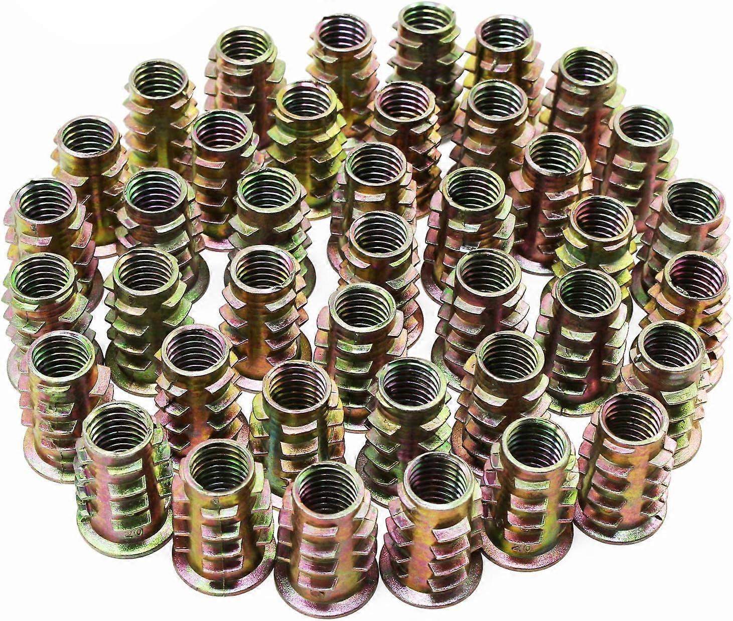 50 Pieces M8 Wood Threaded Insert Nut Inserts Screw Socket Sleeves ...