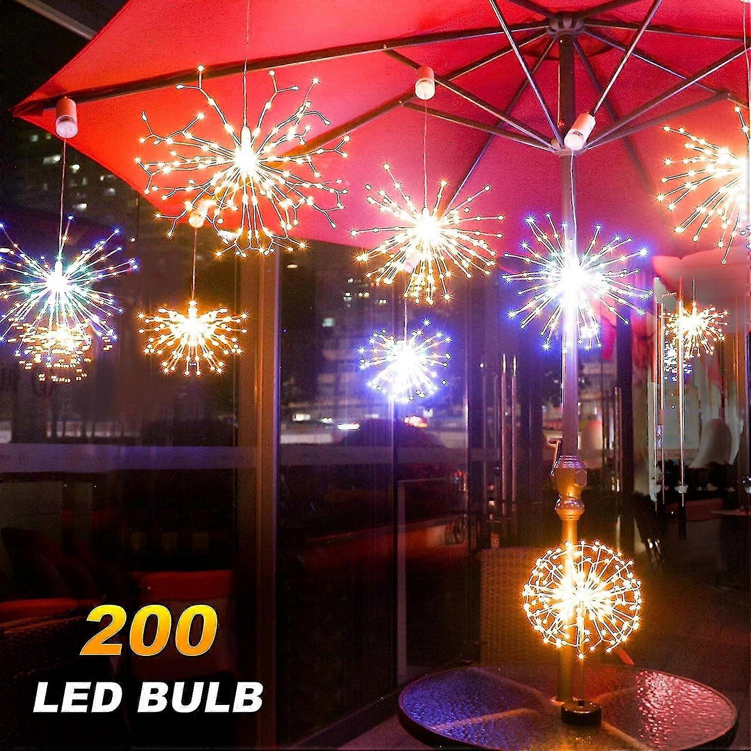 200 Copper Wire Led Fireworks With Remote Control, 8 Modes Battery ...