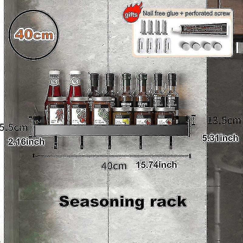 New Wall-mounted Kitchen Storage Shelf Spice Racks Space Aluminum ...