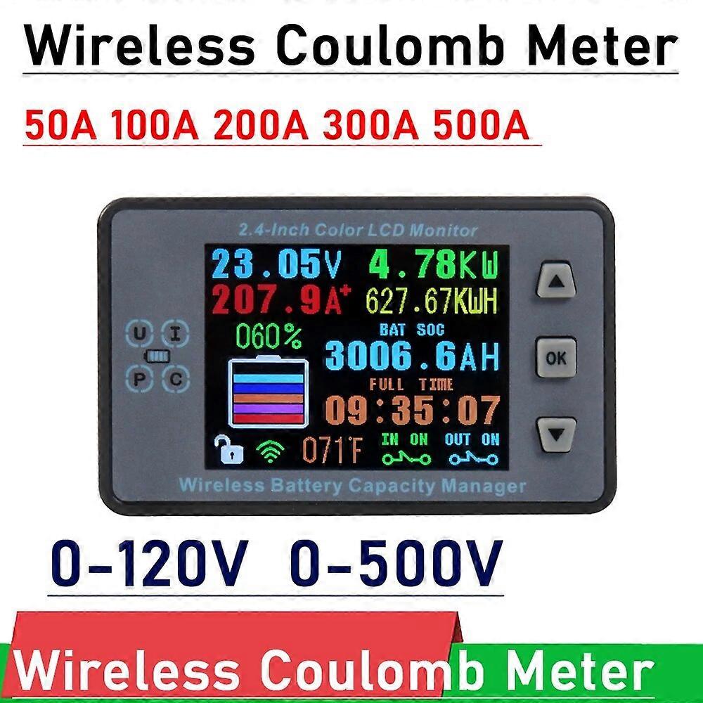 Battery Monitor Wireless Coulomb Meter DC 500V 500A Lifepo4 lead-acid ...