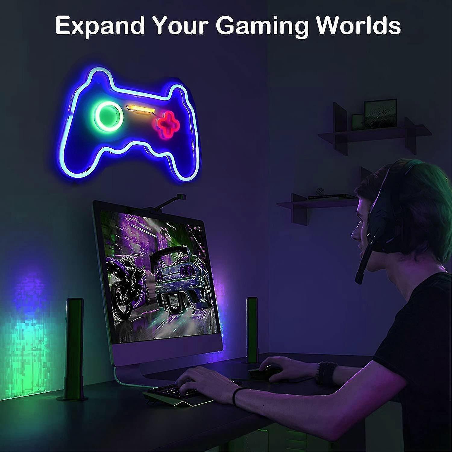 Gamepad Shaped Neon Signs Playstation Lights Game Controller Led Neon ...