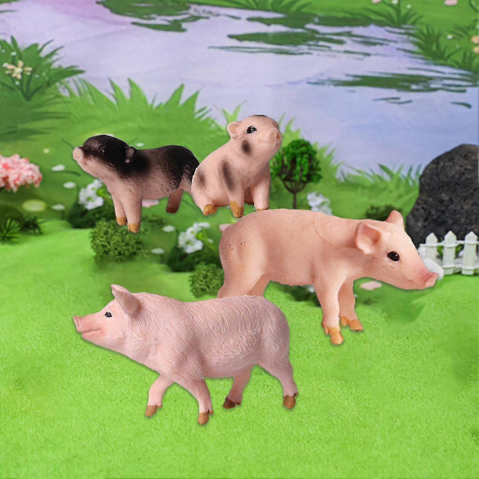 4/6Pcs Pig Figurine Simulation Livestock Wild Boar Model Miniature PVC ...