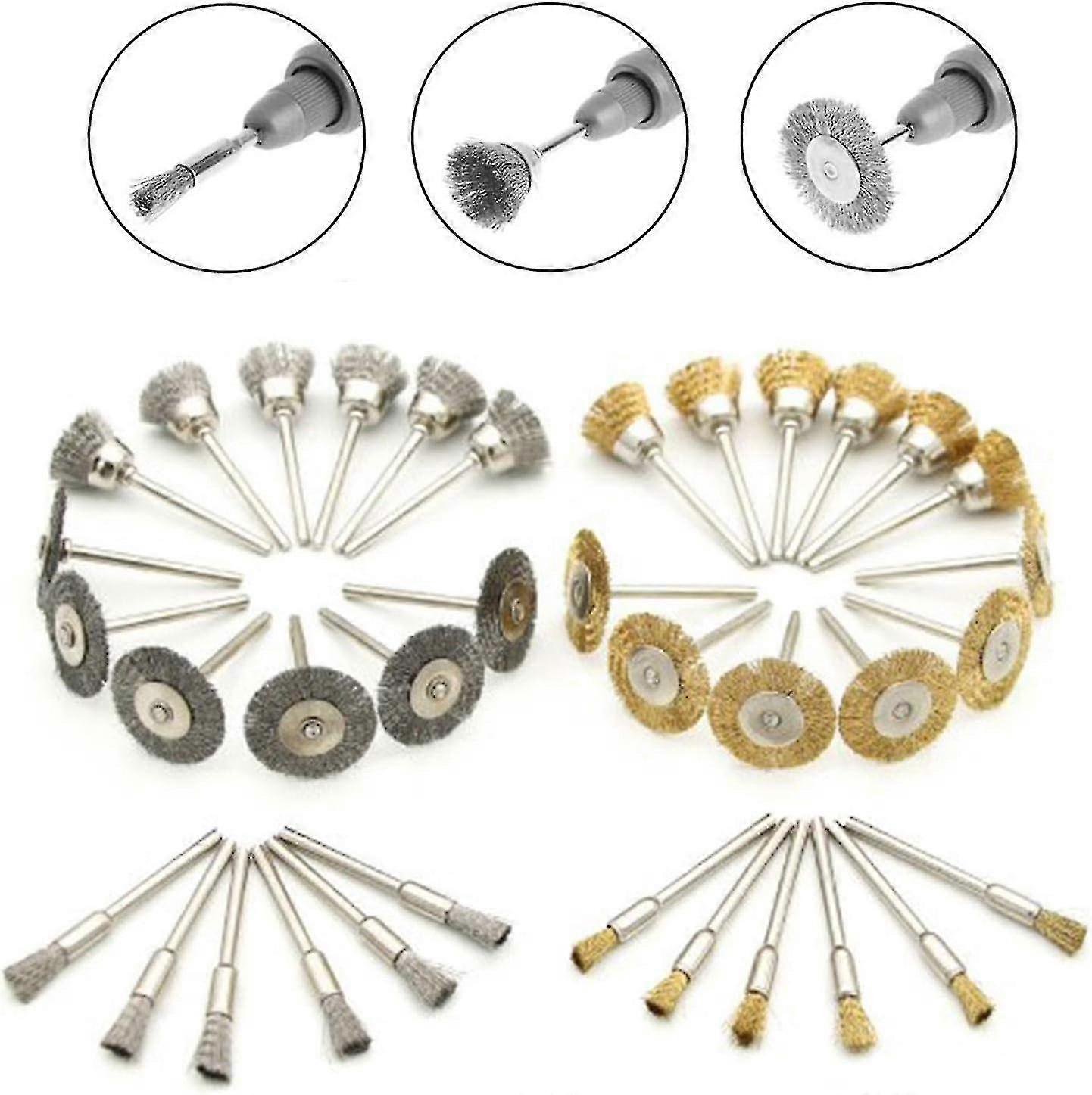 36 Pieces Wire Brushes, Wire Polishing Brushes With 3 Different Sizes ...