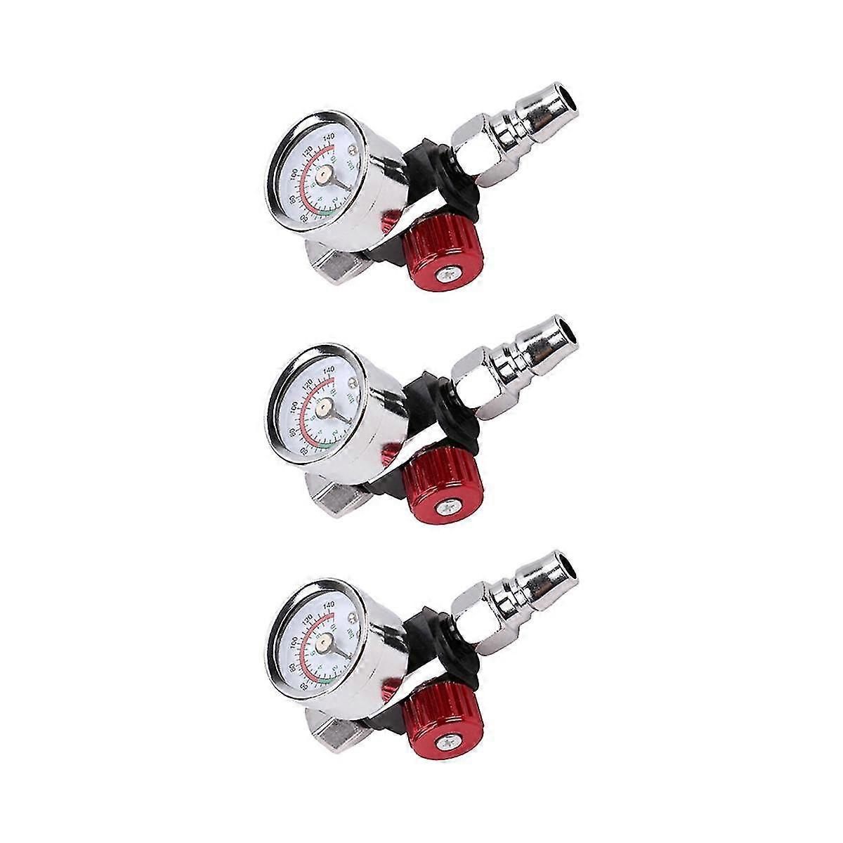 3pcs High Quality Paint Sprayer Air Regulator Pressure Gauge&adapter ...