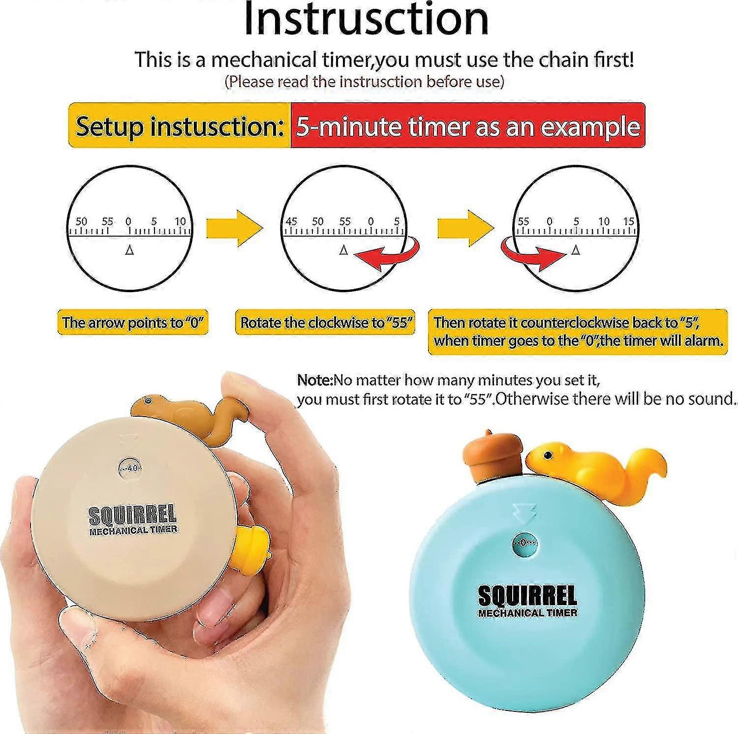 Timer For Kids,magnetic ,60-minute Visual Timer,cute Mechanical Timers ...