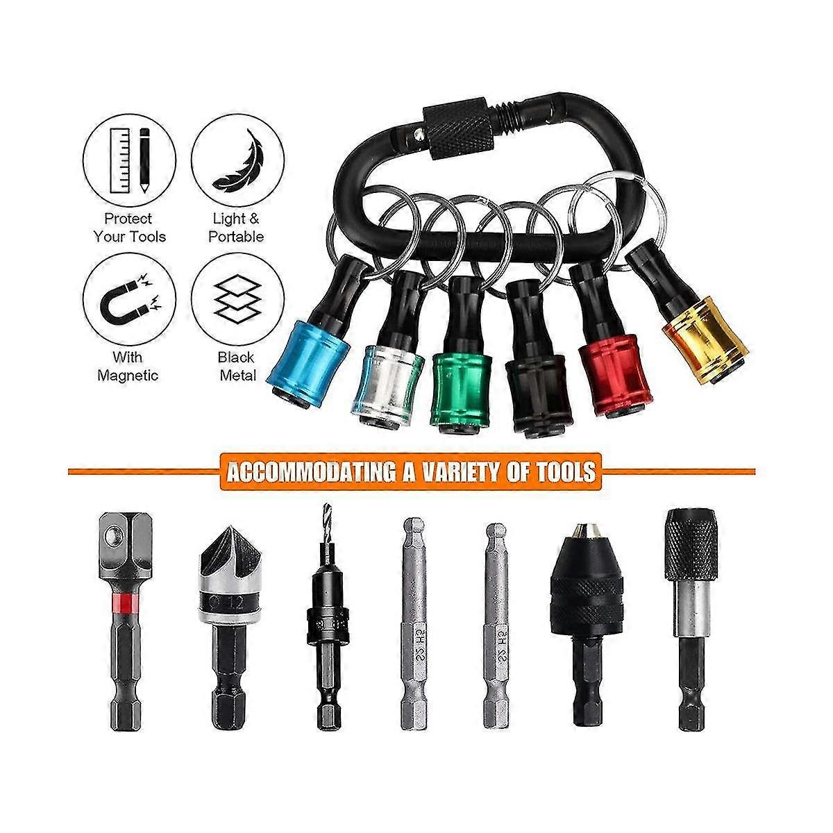 6pc Keychain Connecting Rod Set 14 Inch Hex Handle Screwdriver Bit ...