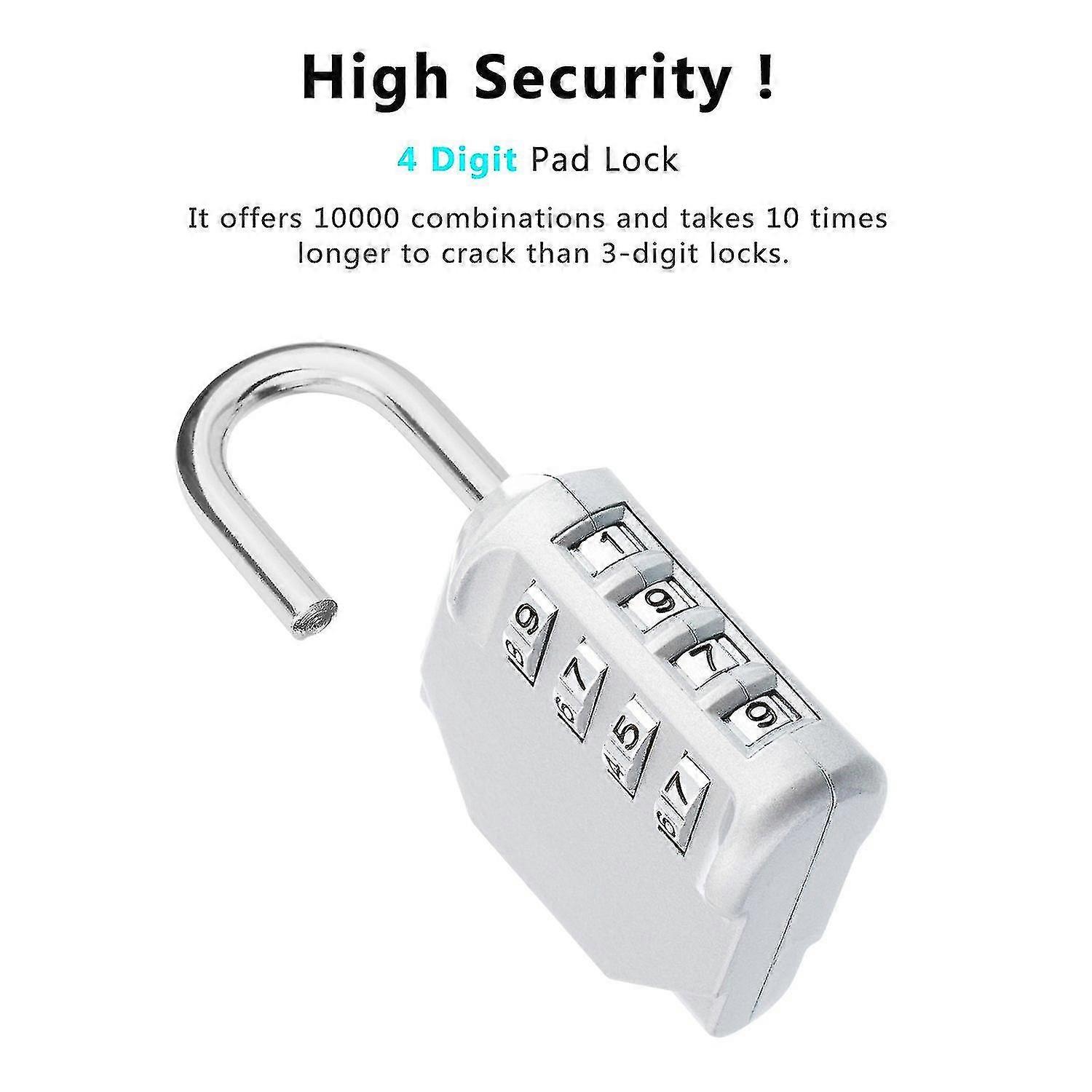 Combination Padlocks, 4 Digit Locker Padlocks For Gym Lockers, School ...