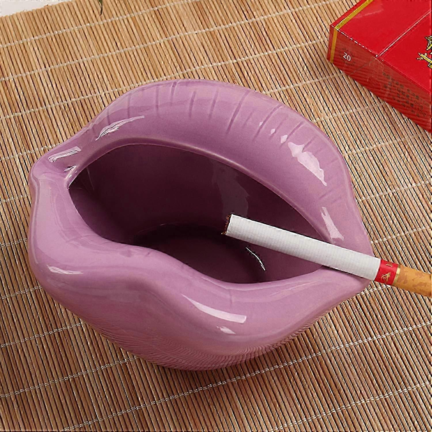 Cute Cartoon Lips Shape Ceramic Ashtray Trendy Mouth Home Mini ...