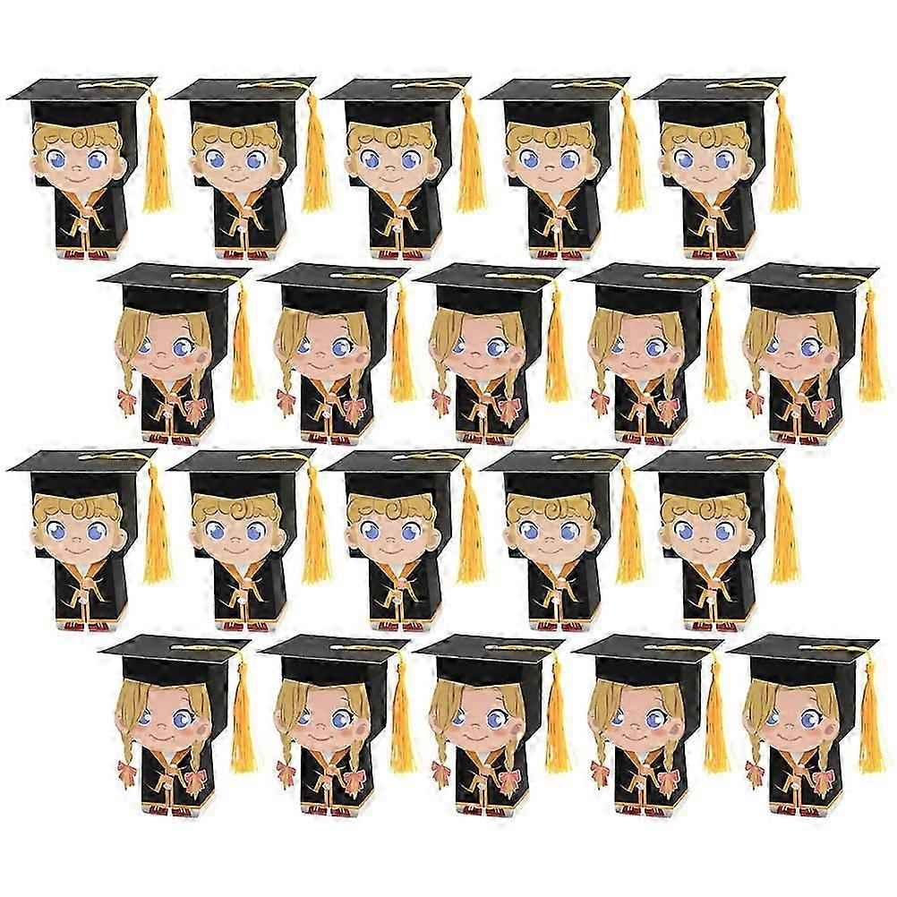 20pcs Graduation Candy Boxes Party Favor Boxes Doctoral Cap Gift Cases ...
