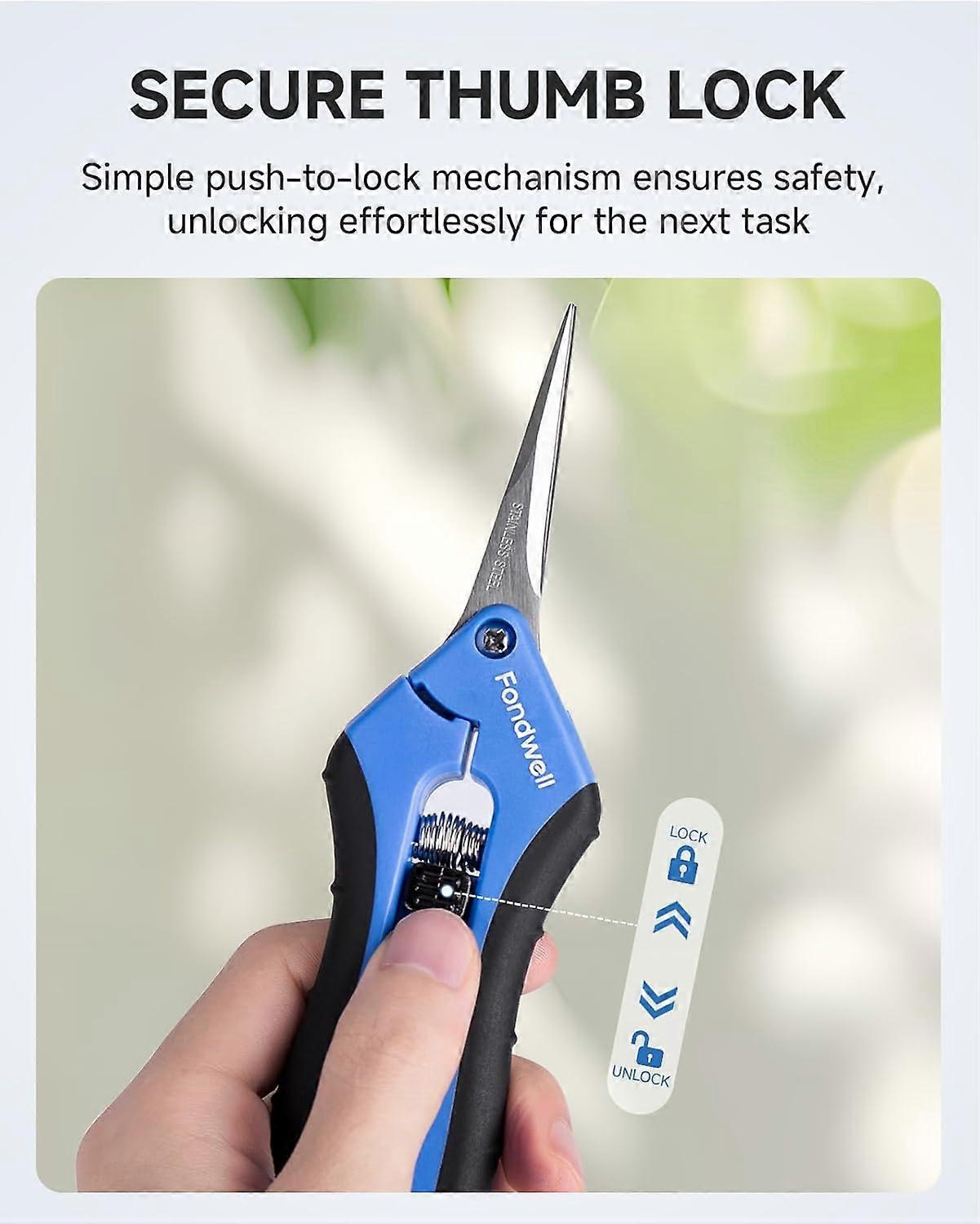 6.5" Pruning Shears Trimming Scissors: Small Garden Snips with Micro ...