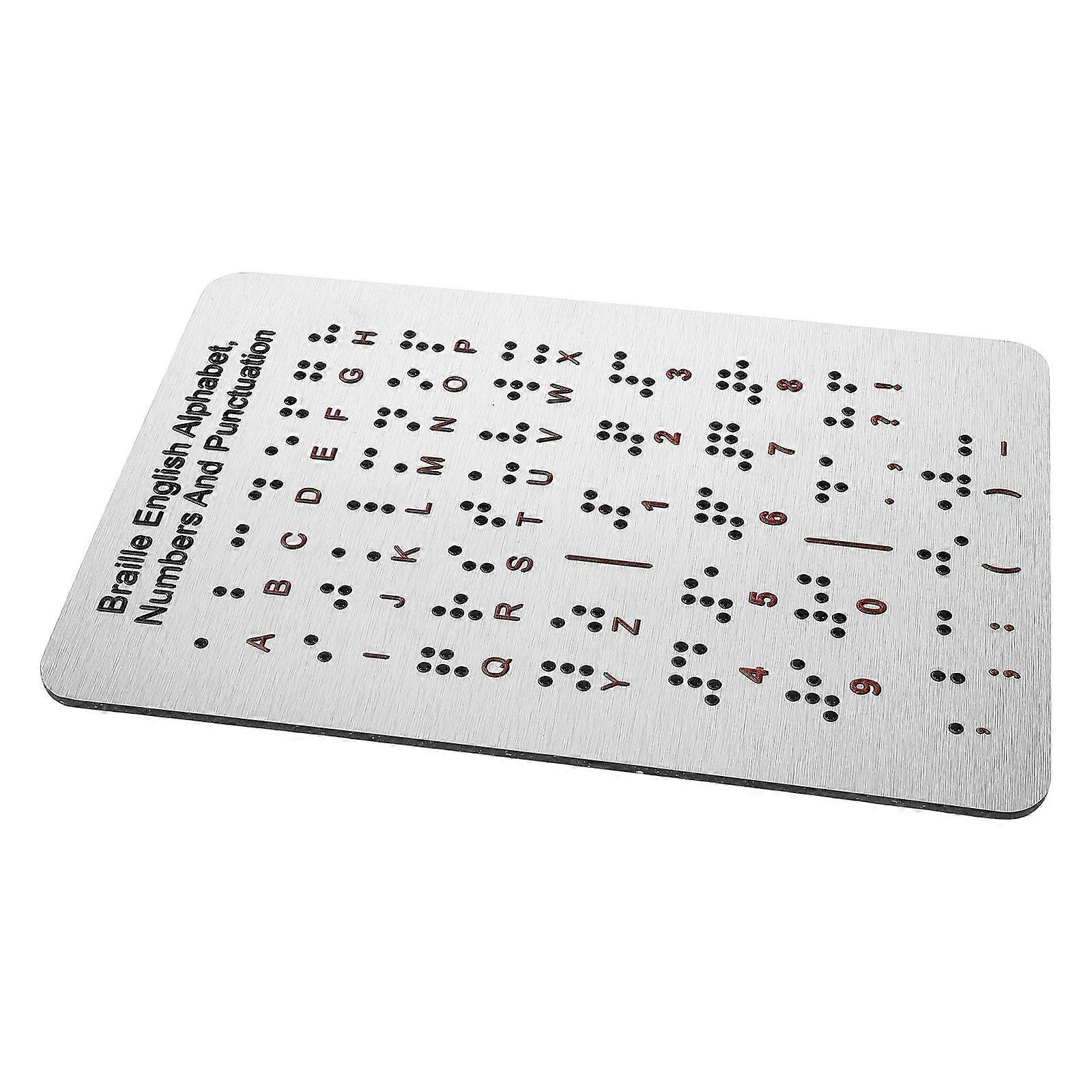 Braille Alphabet Board With Raised Dots Stainless Steel Numbers ...