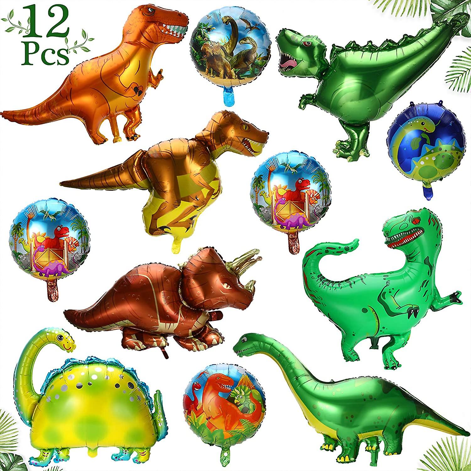 Dinosaur Balloons Dinosaur Party Supplies, 12 Pieces Dinosaur Foil ...