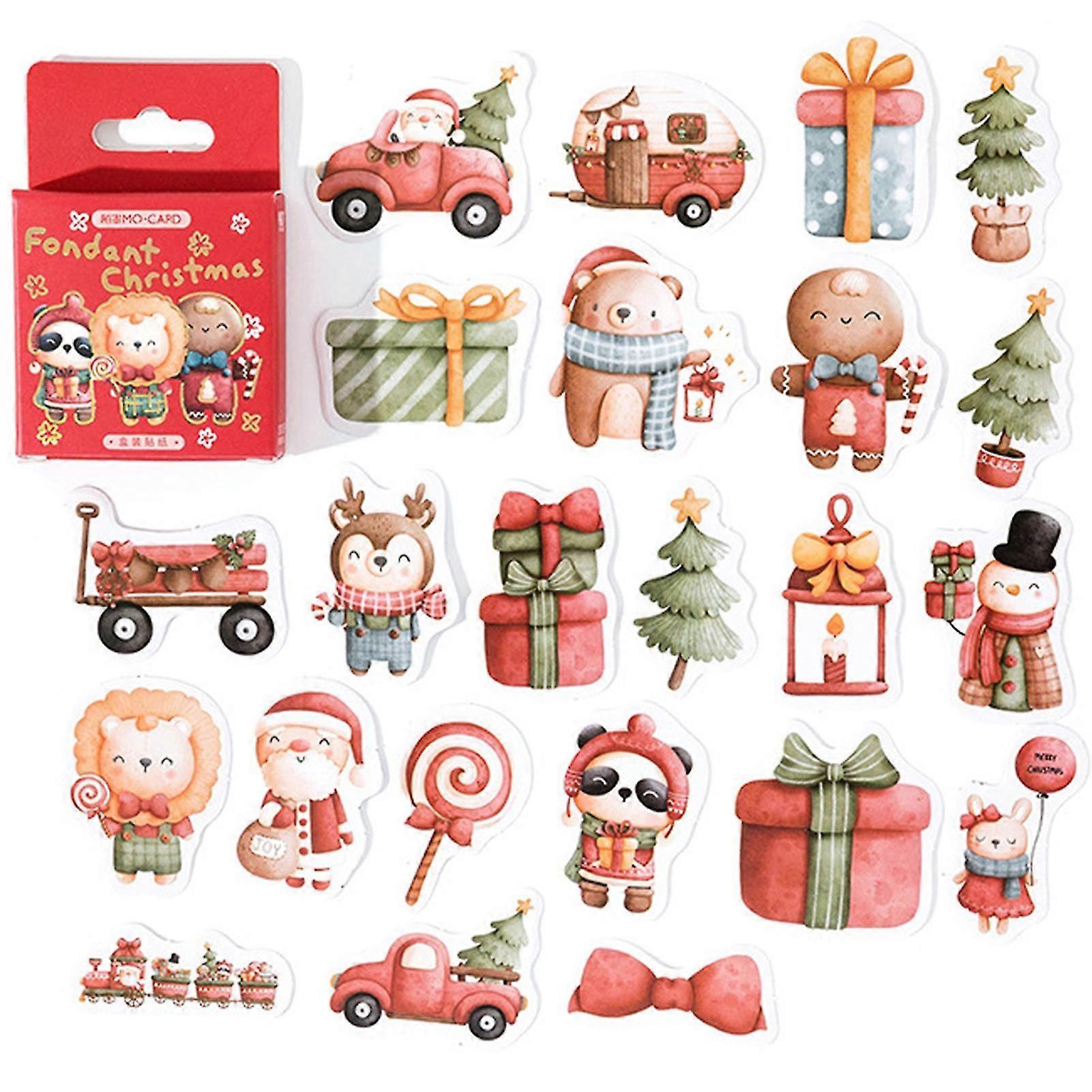 Christmas Gift Box Stickers Diy Christmas Scrapbooking Sticker Self ...