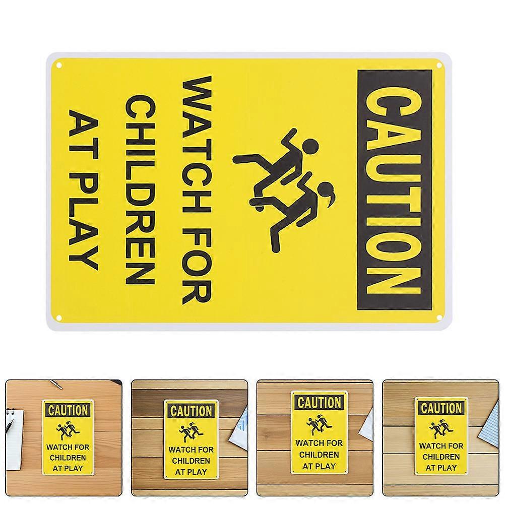 Road Safety Sign Children Playing Warning Sign for Neighborhoods 2Pcs ...