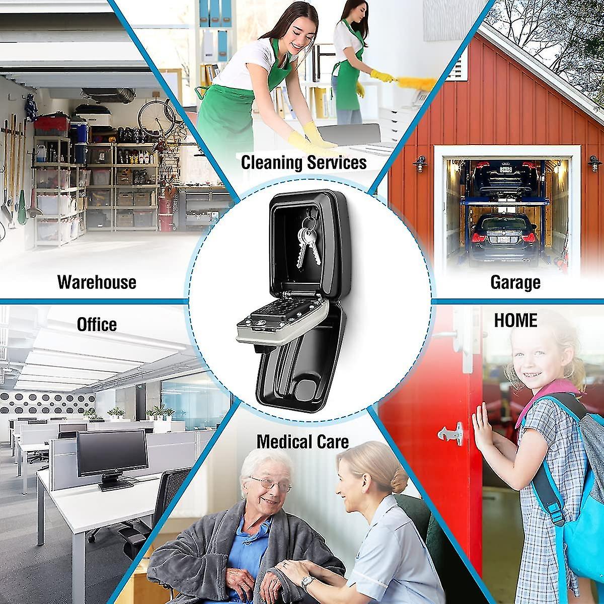 Waterproof Key Safe Box Wall-mounted Key Box Outdoor Key Box Safe Key ...