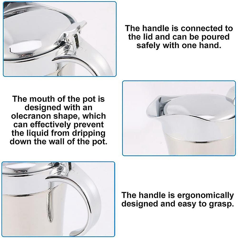 Boat Porcelain Stainless Steel Sauce Jug Thermal Milk Jug With Lid ...