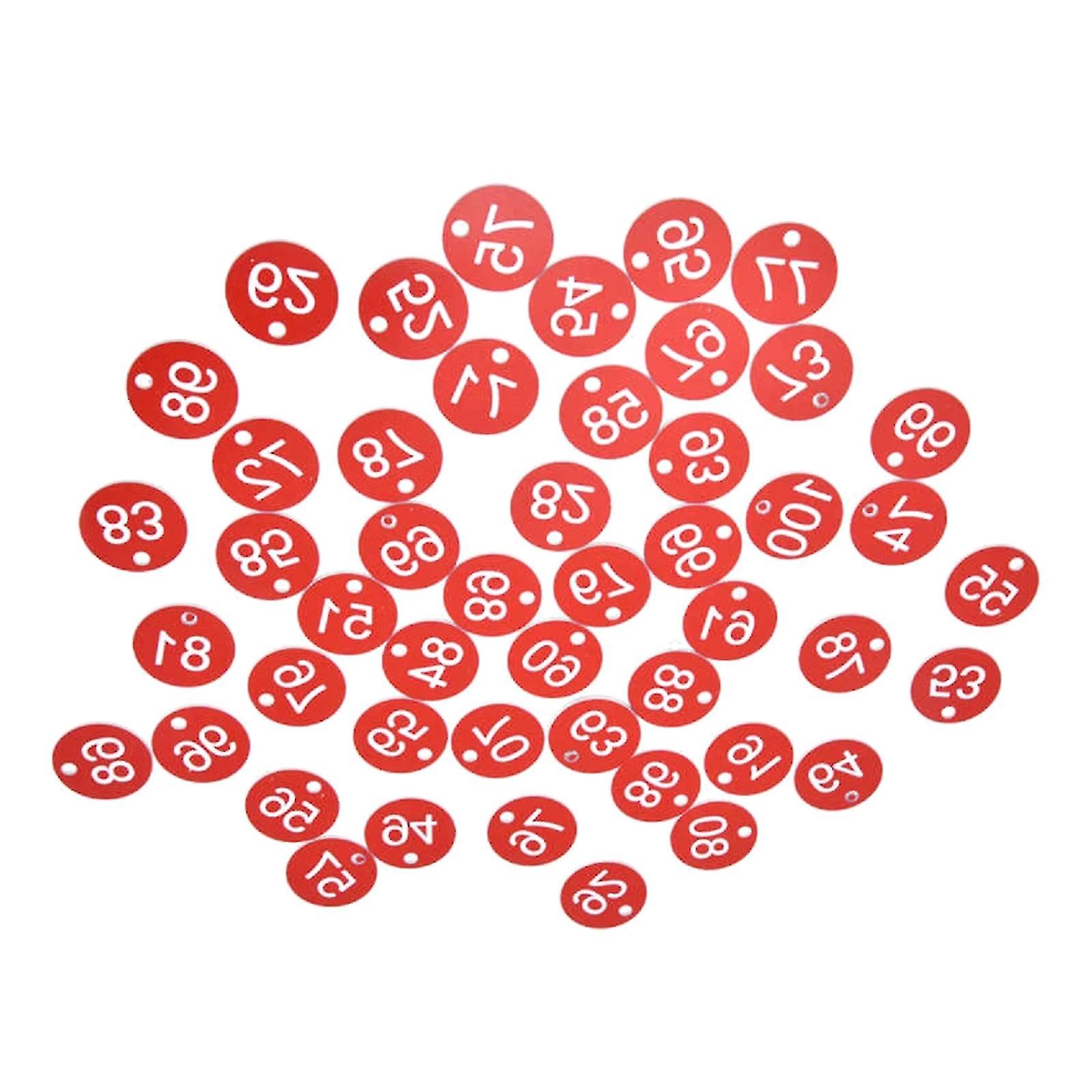 100pcs Plastic Id Number Tags 1-100 Engraved Number Id Tag Colored For ...