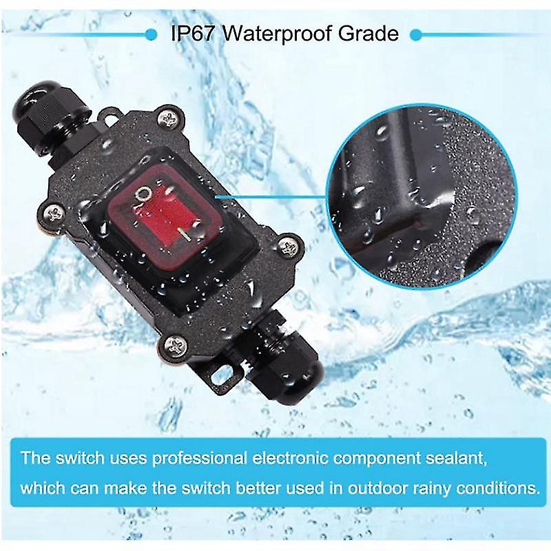 IP67 Waterproof Inline Switch 12V DC 20A High Current Power Waterproof ...