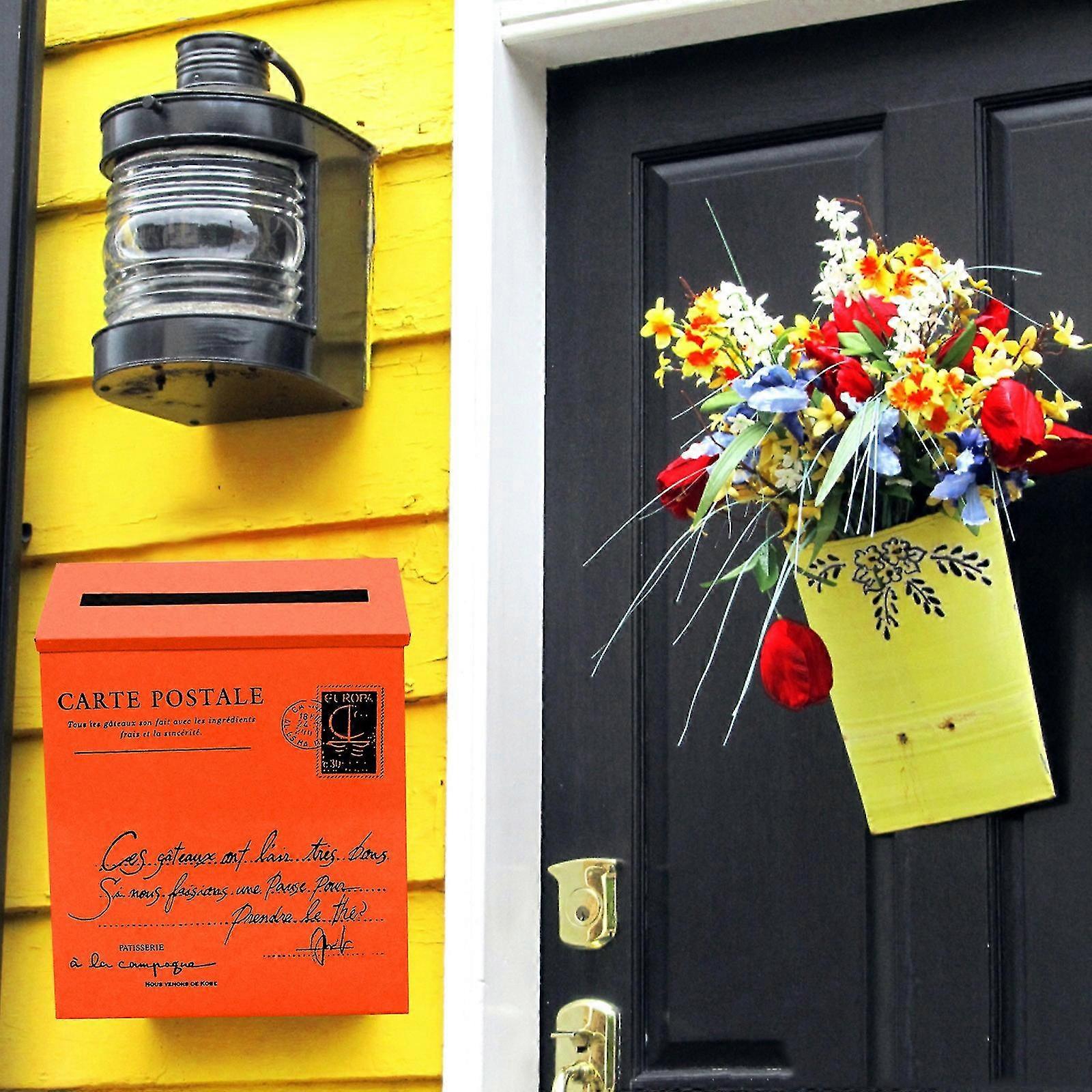 Vintage Iron Mailbox Letter Box Retro Wall Mount Mailbox Suggestion ...