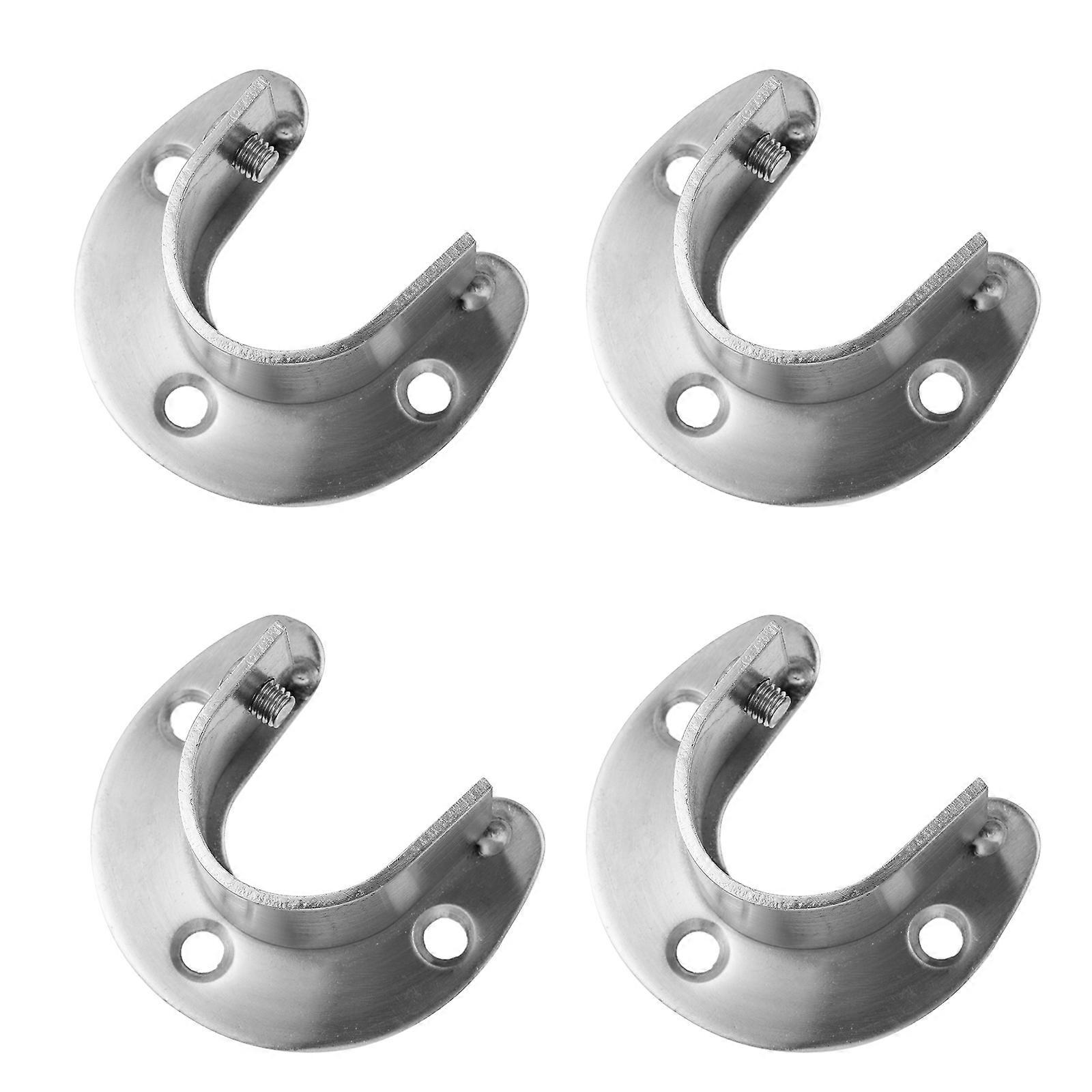 WINOMO 4PCS Stainless Steel Wardrobe Closet Rod Bracket U-Shaped Socket ...