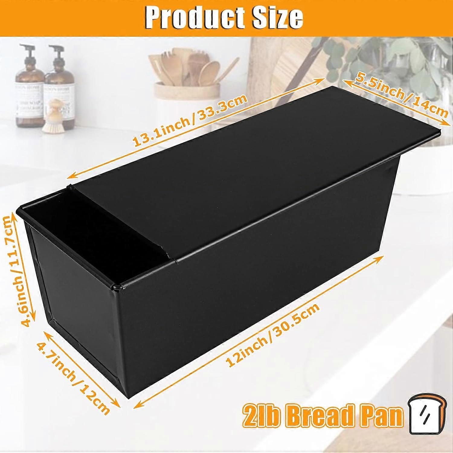 2lb Loaf Tin with Lid, Non Stick Loaf Tins, Large Bread Tin, Toast Mold ...