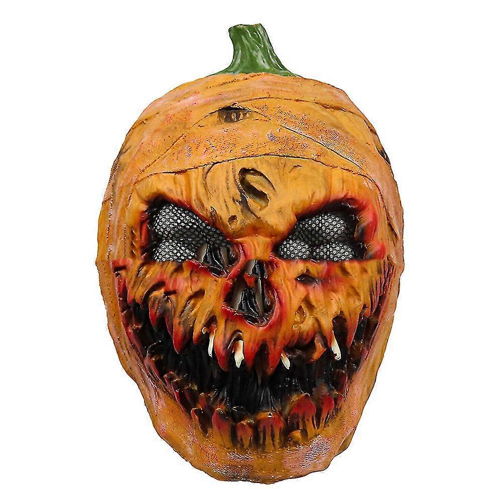 Pumpkin Head Mask Scary Mask Cosplay Mask Horror Creepy Mask Halloween ...